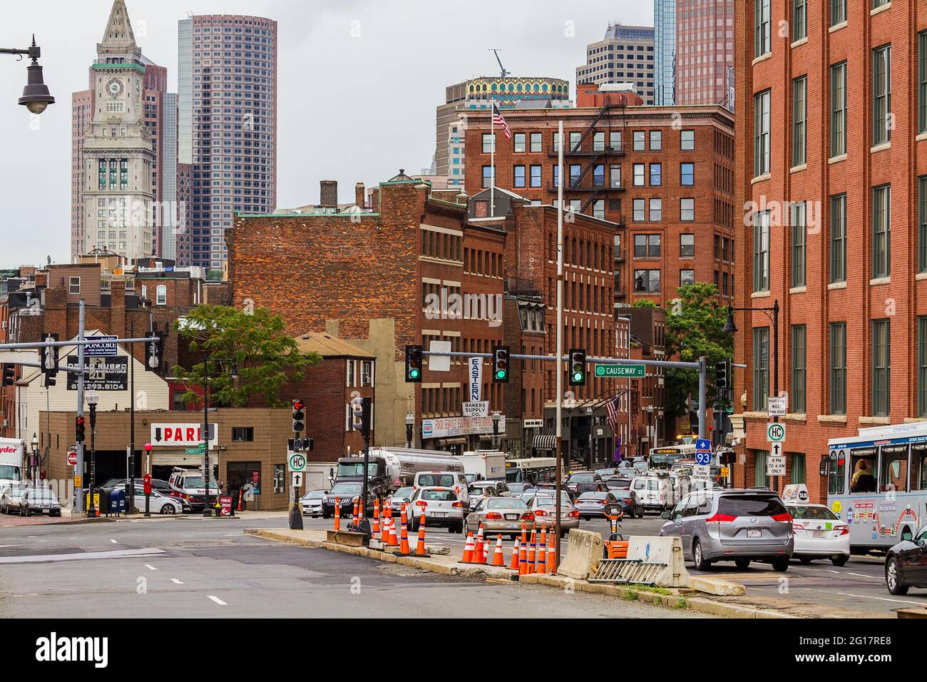 The traffic on Causeway Street in Boston Stock Photo - Alamy