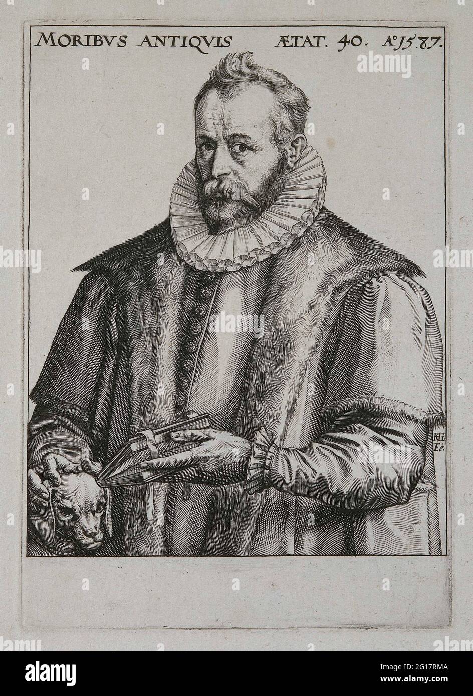 Portrait of Justus Lipsius. Portrait of the humanist and learned Justus ...