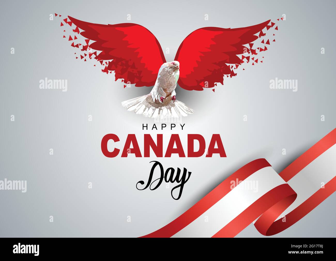 happy Canada day. flying dove with Canada flag. vector illustration ...