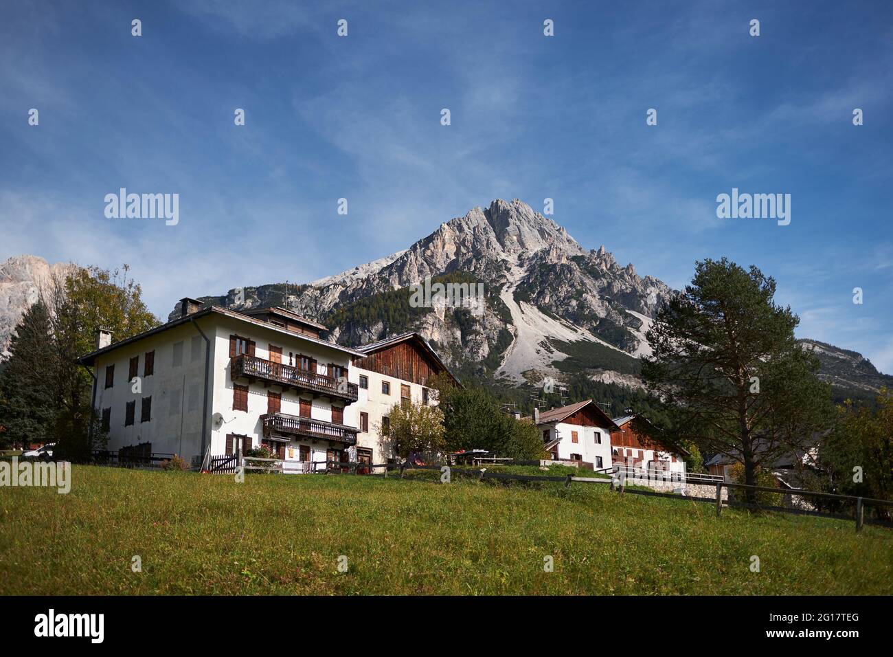 Homes in the italian dolomites, vodo di Cadore, Italy, Europe, 2017 ...
