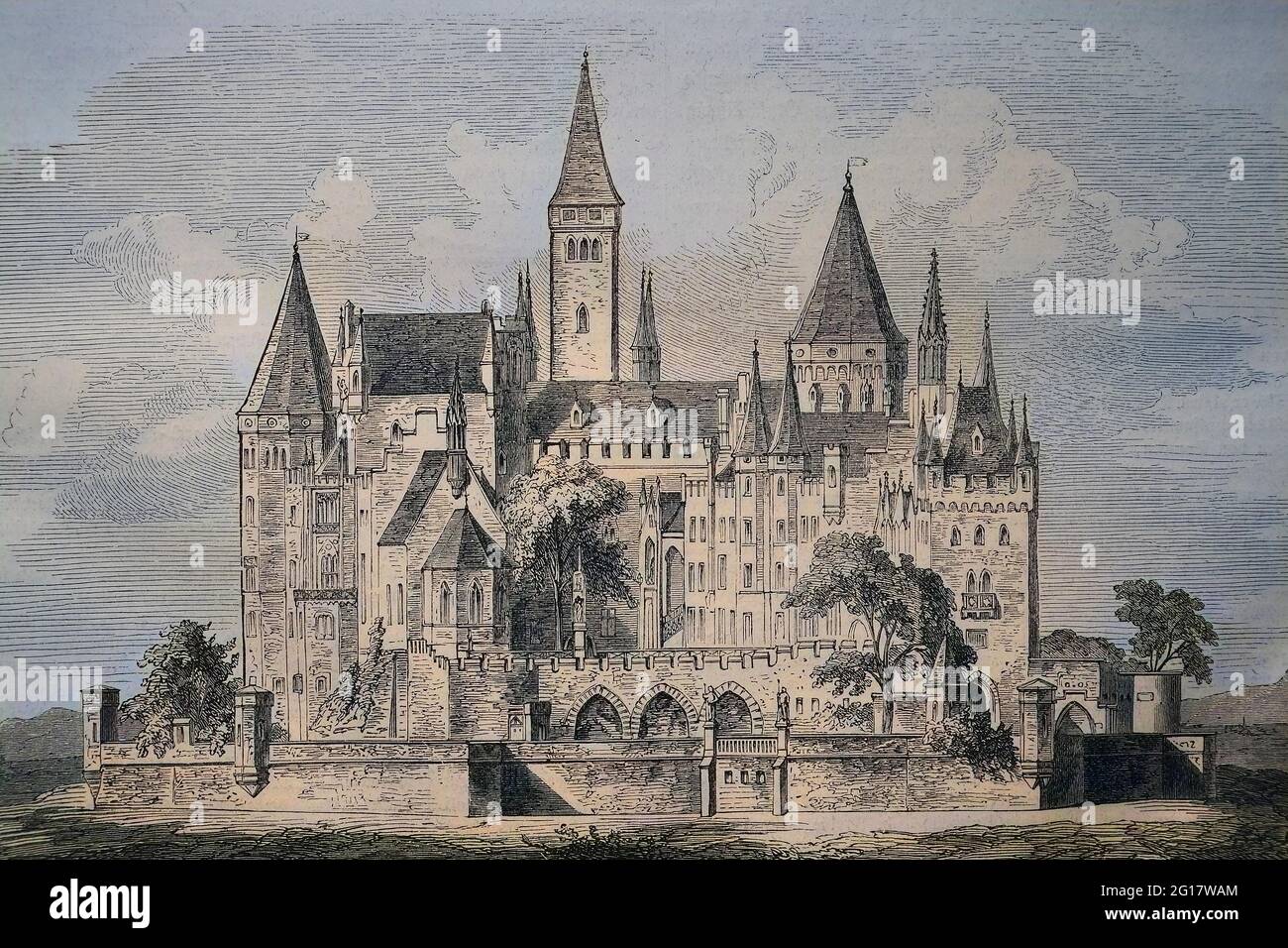 The castle Hohenzollern in the principality Hohenzollern-Hechingen ...