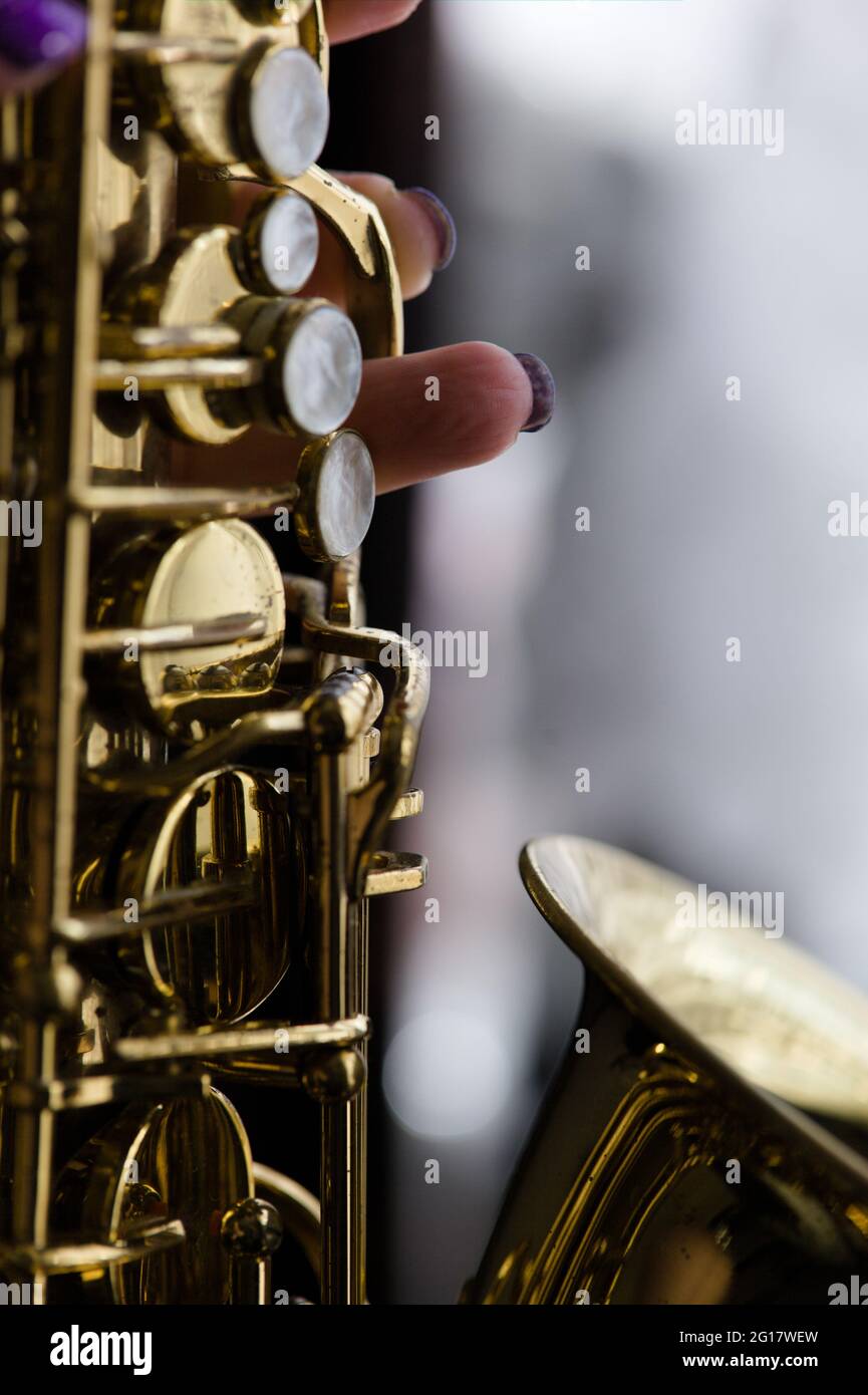 Saxophone Female High Resolution Stock Photography and Images - Alamy