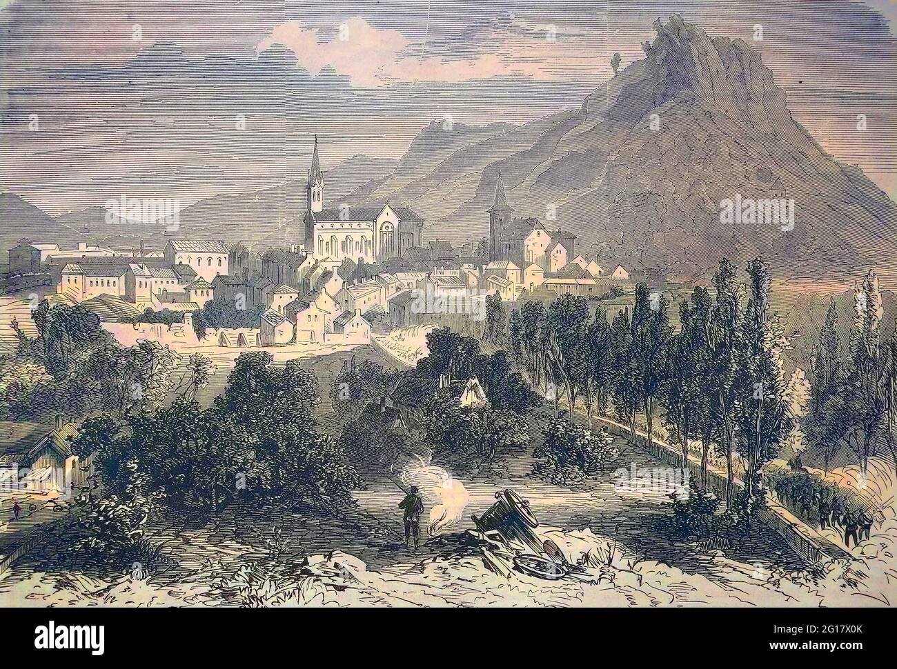 View of the city of Forbach, France, 1870 / Blick auf die Stadt Forbach ...