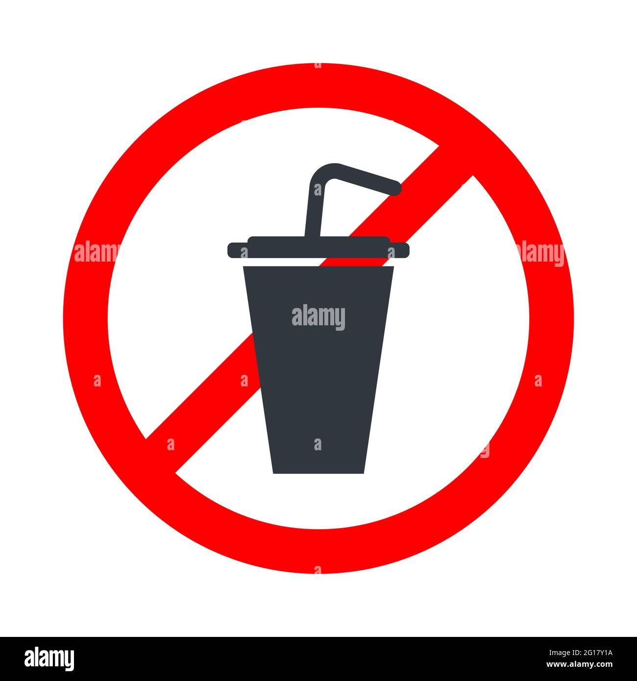 Drinking not allowed, drinks forbidden sign with cocktail icon on white ...