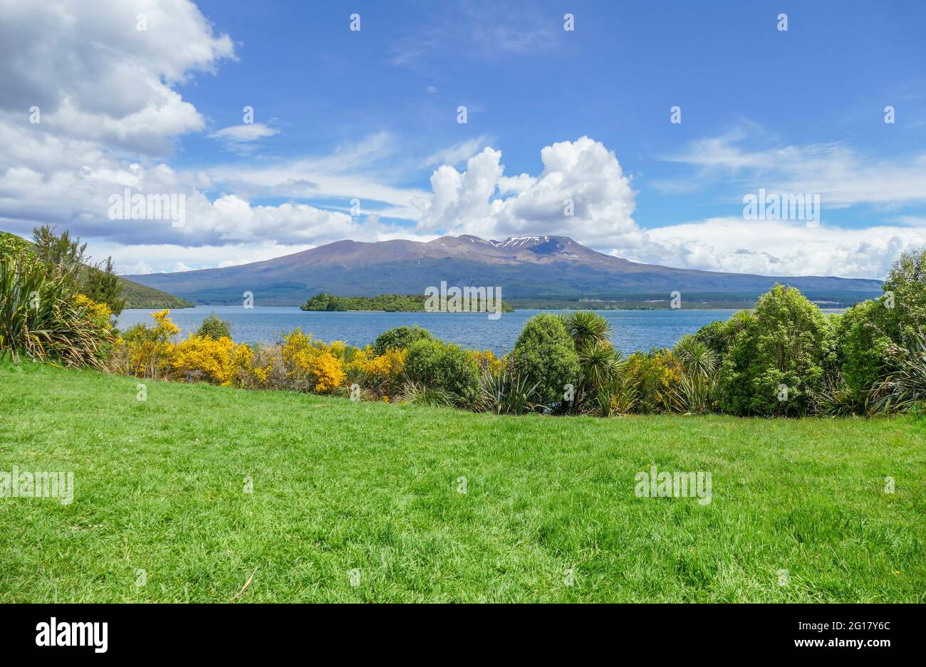 Scenery around Mount Tongariro at the North Island of New Zealand Stock ...