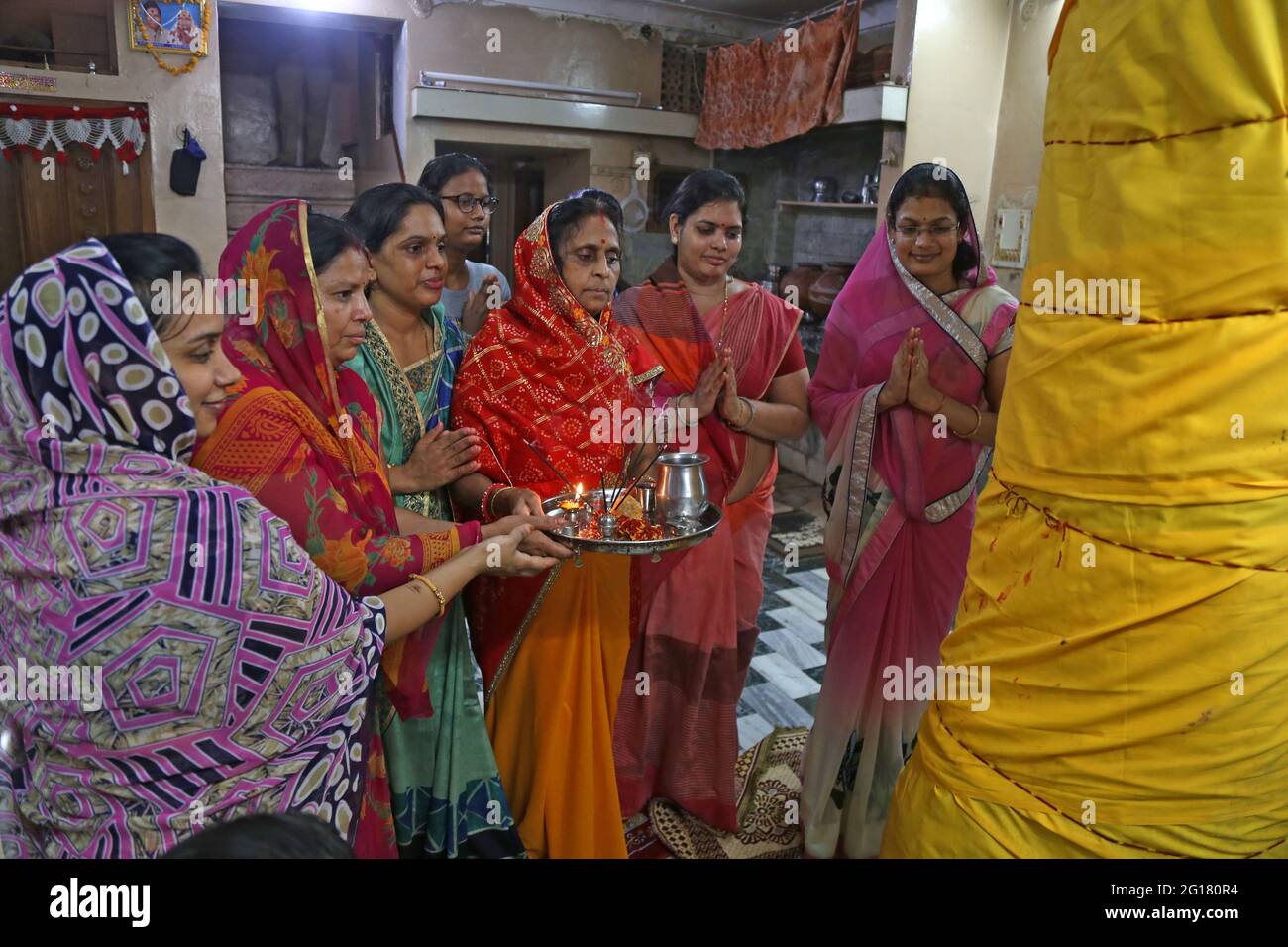 Beawar, Rajasthan, India, June 5,2021: Women offer prayers to a 130 ...