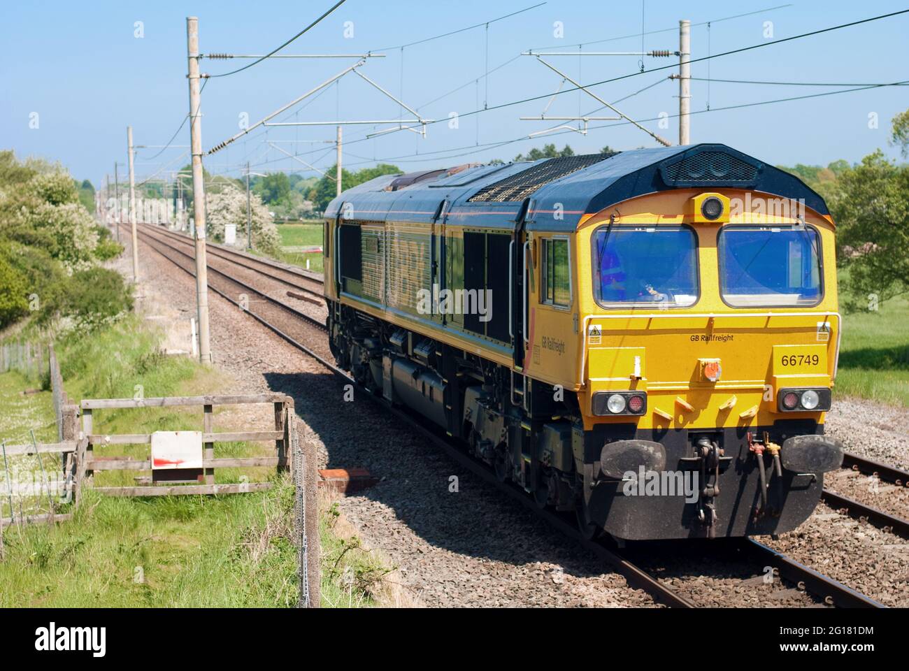 GBRF Class 66 Locomotive at Prestbury, Cheshire Stock Photo - Alamy