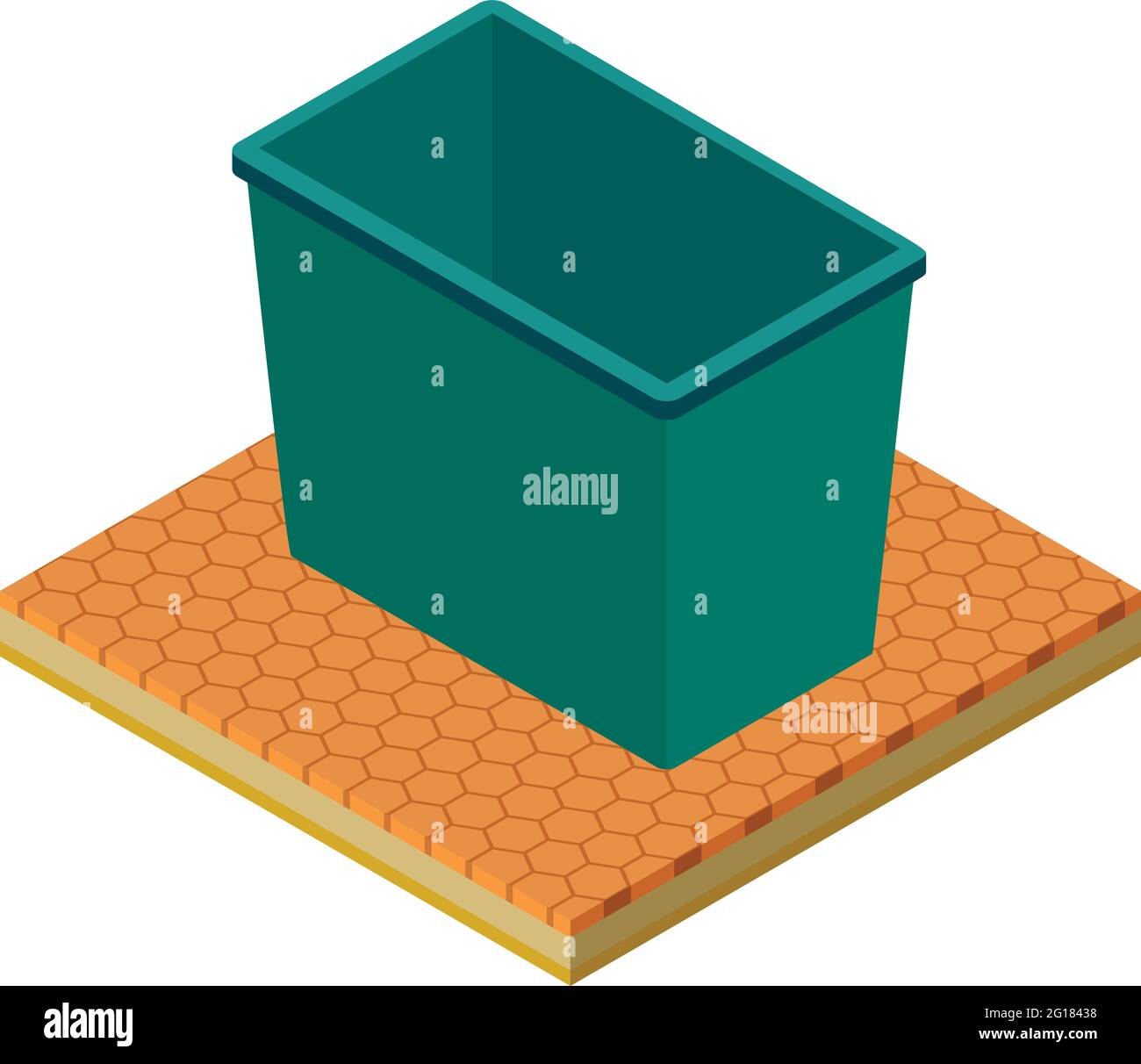 Rectangular container icon. Isometric illustration of rectangular ...