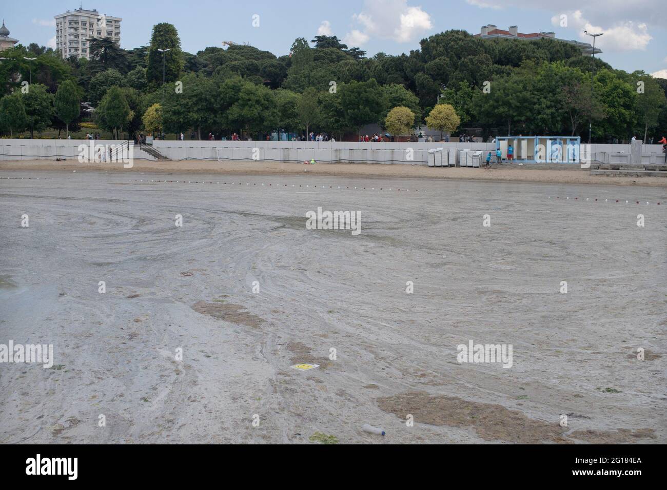 Photo taken on June 5, 2021 shows a mucus-like substance known as sea ...
