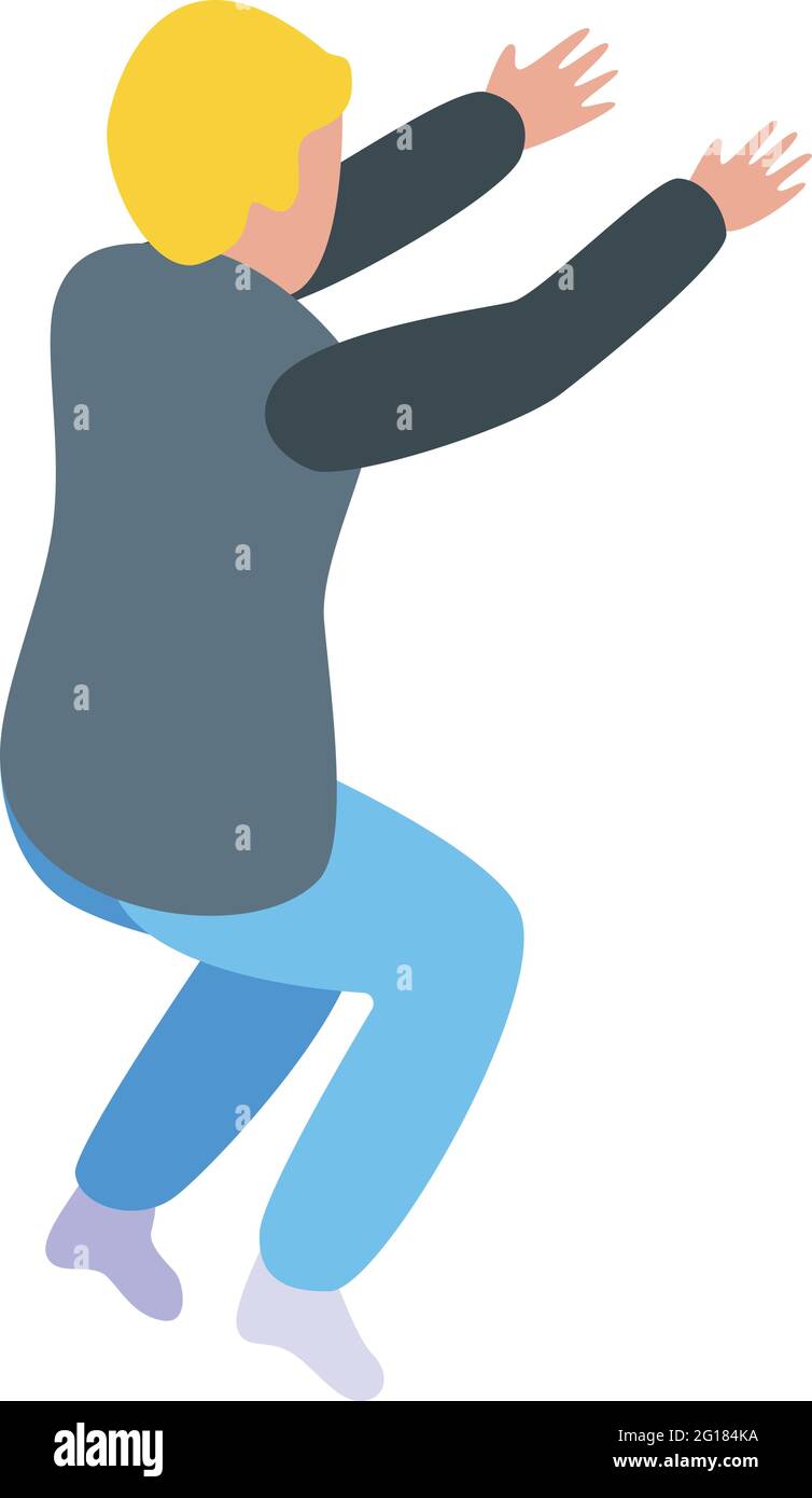 Boy practice training icon. Isometric of Boy practice training vector ...