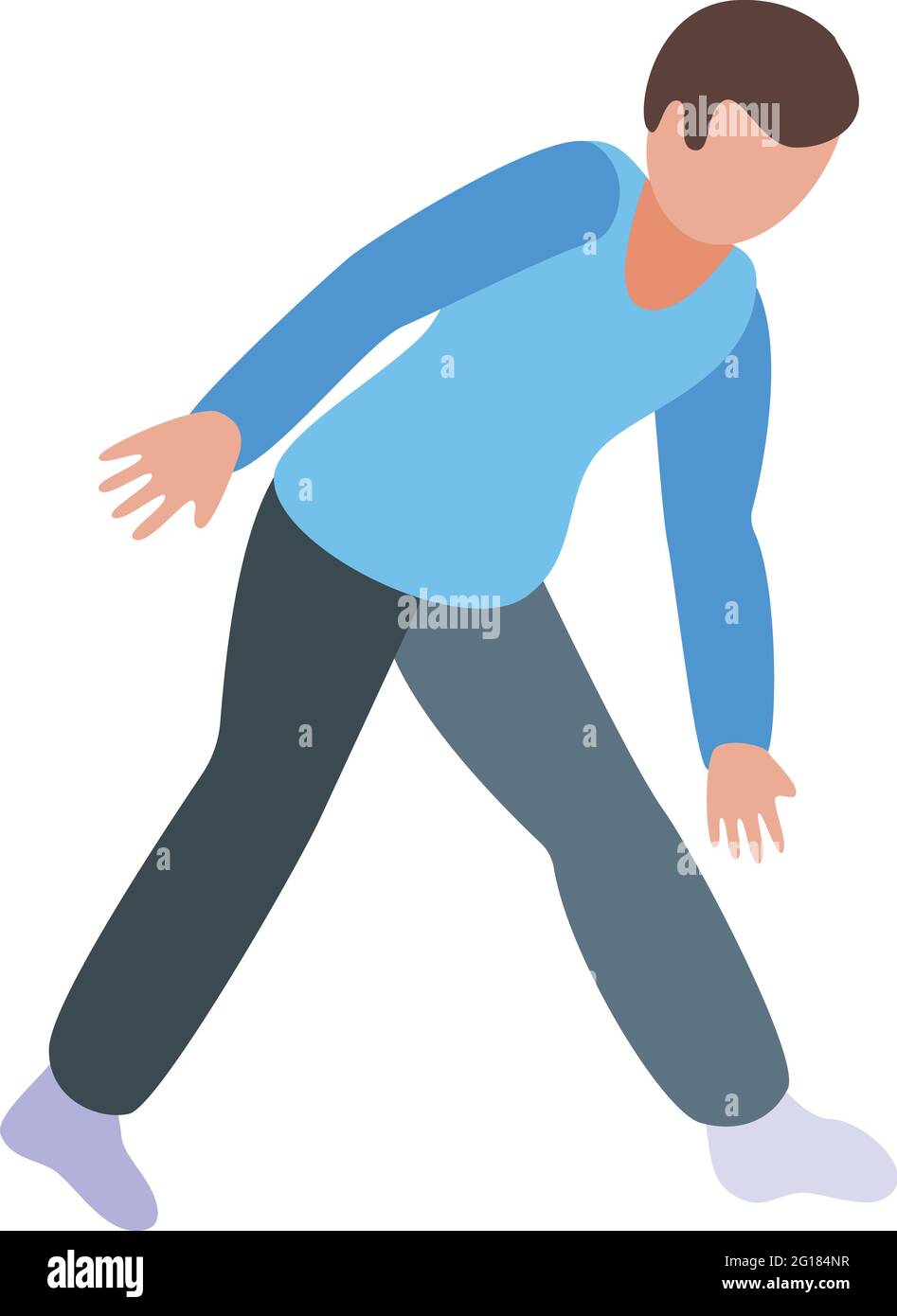 Man morning exercise icon. Isometric of Man morning exercise vector ...