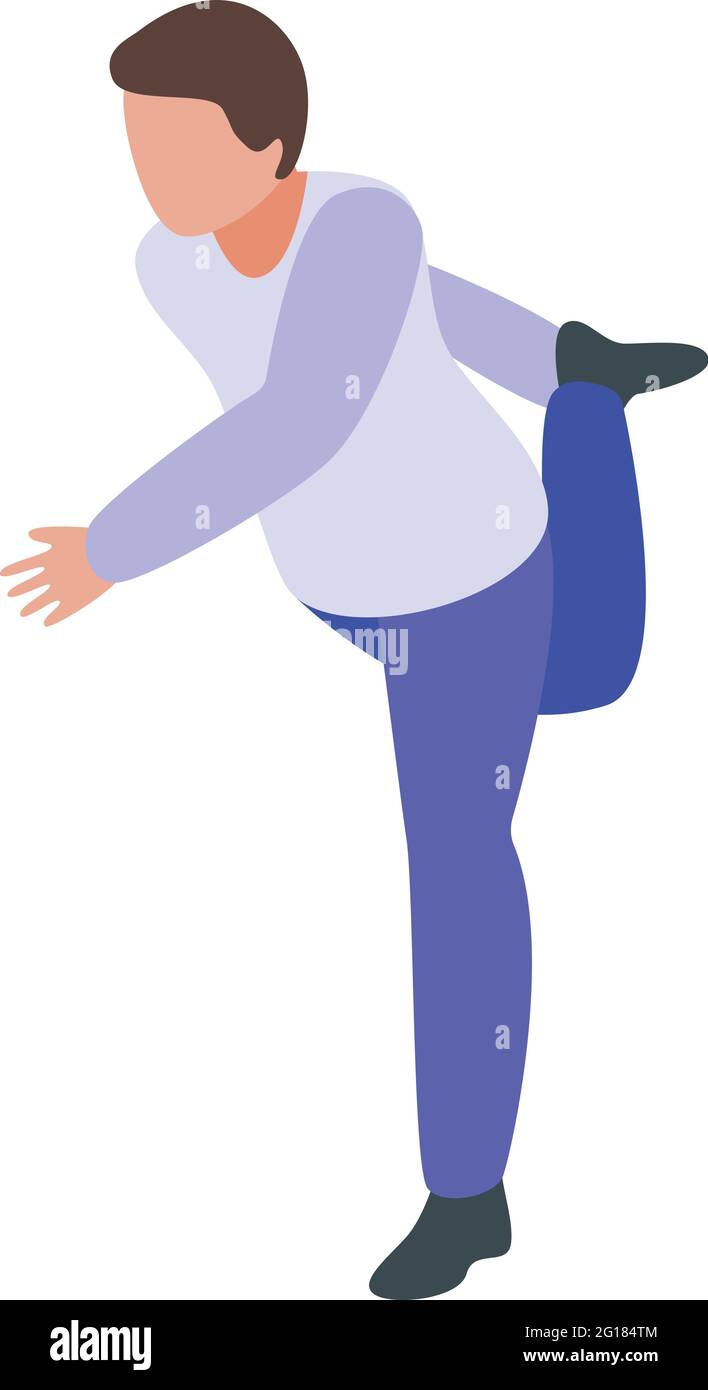 Man stretching icon. Isometric of Man stretching vector icon for web ...