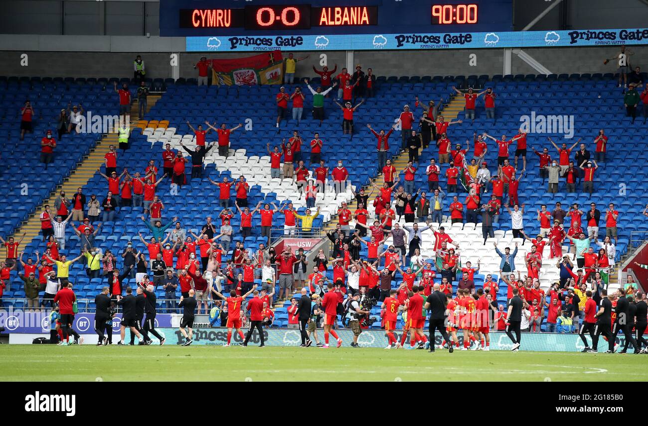 Wales fans applaud the players after the international friendly match ...