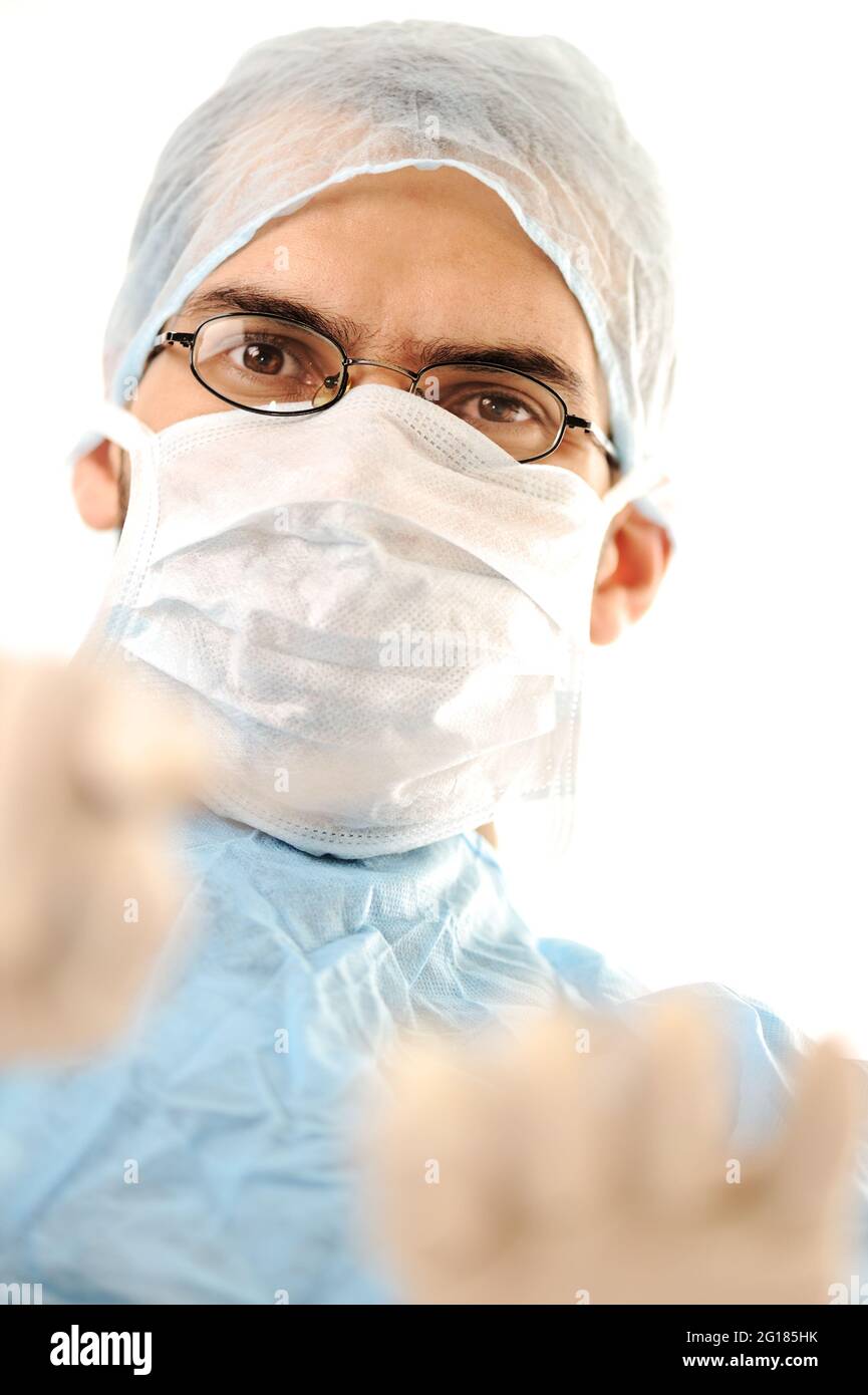 Doctor surgeon before going into surgery Stock Photo - Alamy
