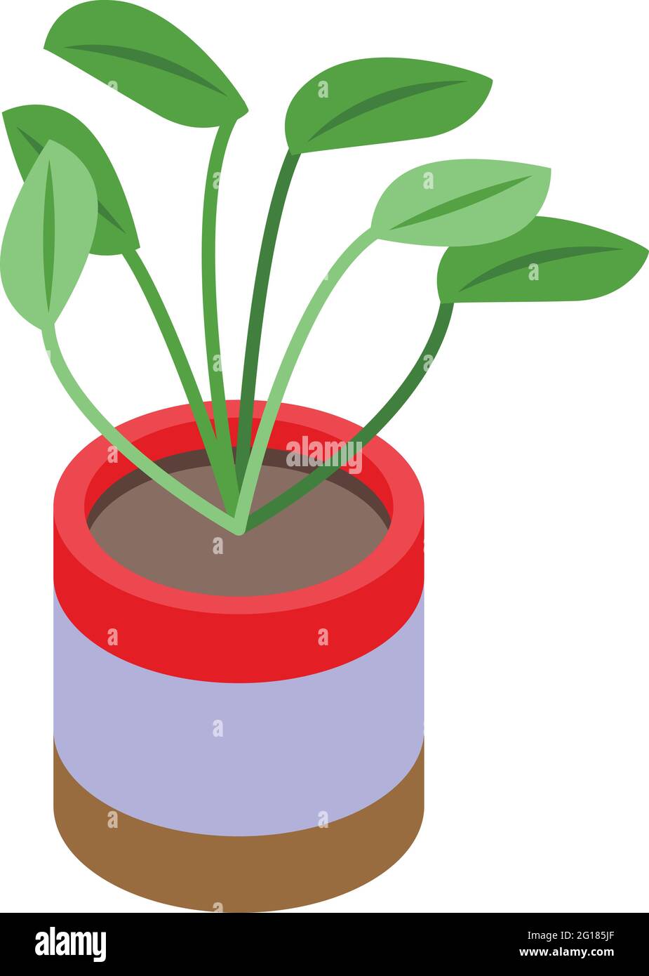 Garden plant pot icon. Isometric of Garden plant pot vector icon for ...