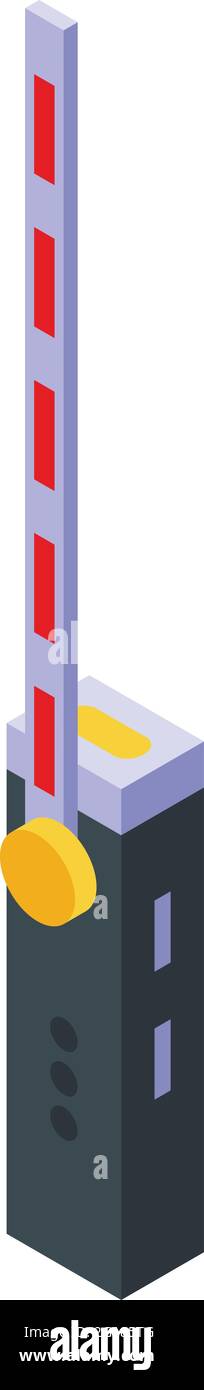 Paid parking open barrier icon. Isometric of Paid parking open barrier ...