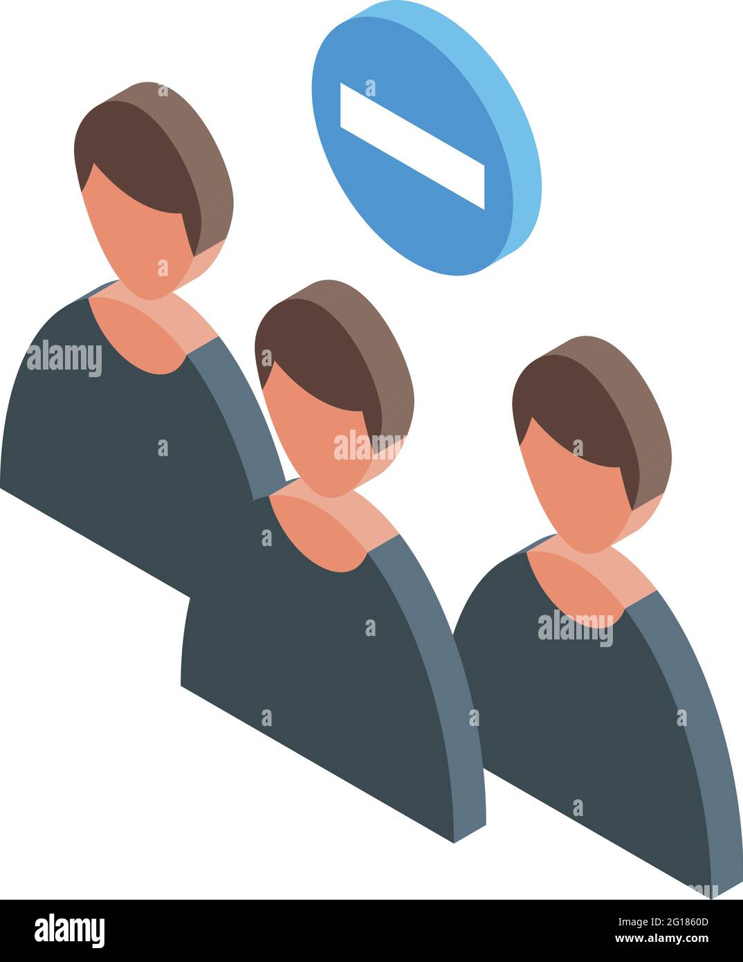 Delete user group icon. Isometric of Delete user group vector icon for ...