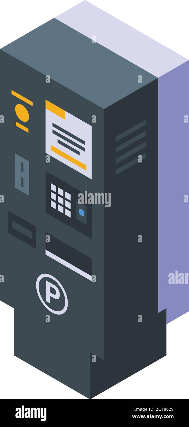 Paid parking automatic icon. Isometric of Paid parking automatic vector ...