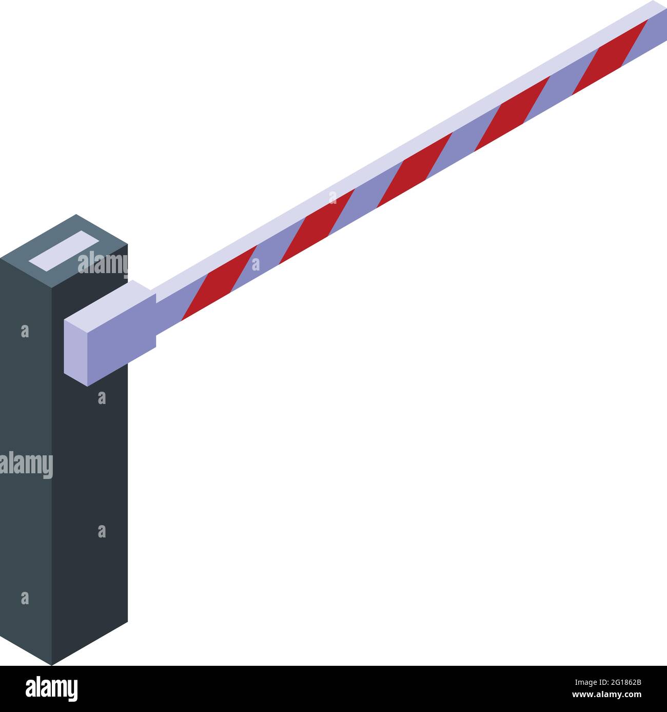 Paid parking stop barrier icon. Isometric of Paid parking stop barrier ...