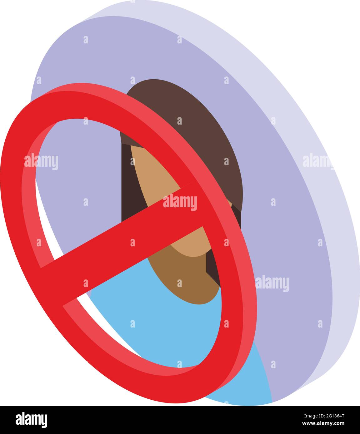 Delete user female icon. Isometric of Delete user female vector icon ...