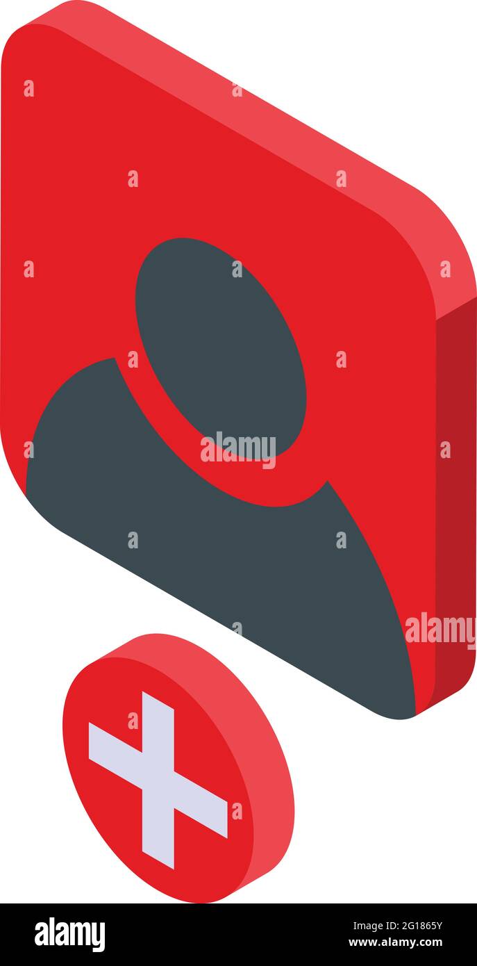 Delete user person icon. Isometric of Delete user person vector icon ...