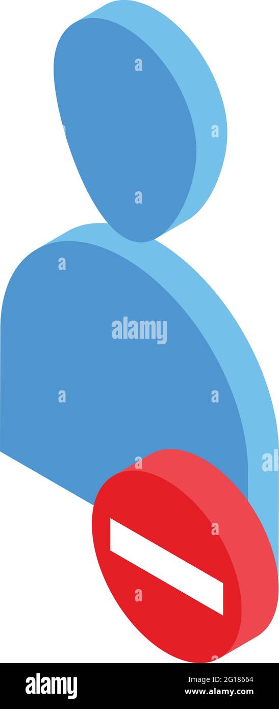 Delete user male icon. Isometric of Delete user male vector icon for ...