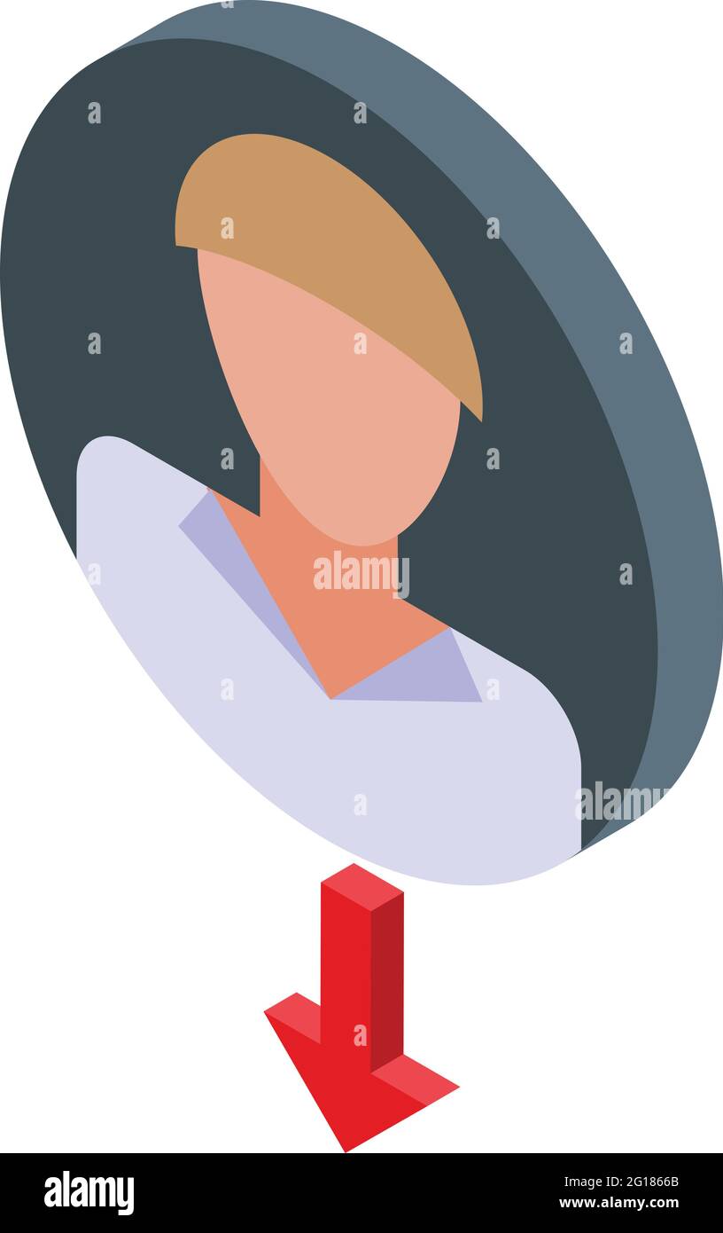 Delete user access icon. Isometric of Delete user access vector icon ...