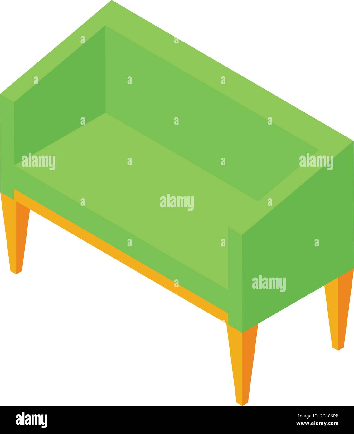Green sofa icon. Isometric of Green sofa vector icon for web design ...