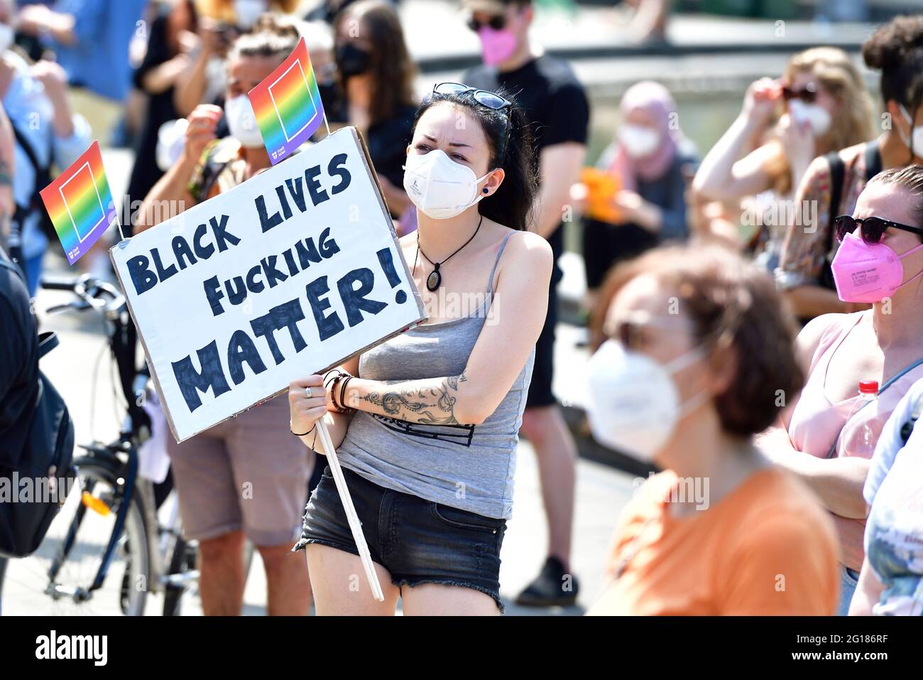 Vienna, Austria. 5th June, 2021. Black Lives Still Matter demonstration ...