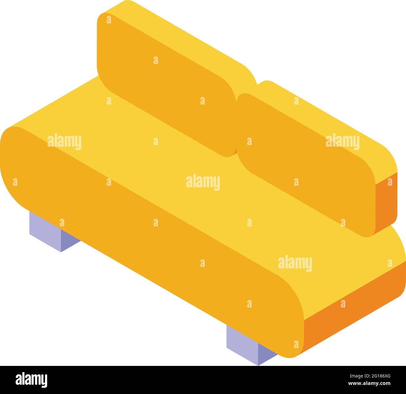 Leather sofa icon. Isometric of Leather sofa vector icon for web design ...