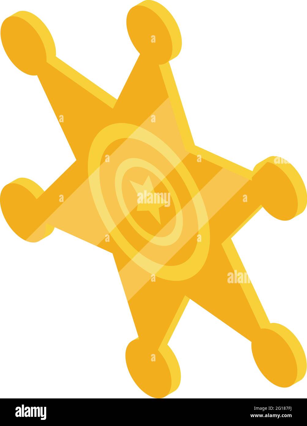 Cowboy gold star icon. Isometric of Cowboy gold star vector icon for ...