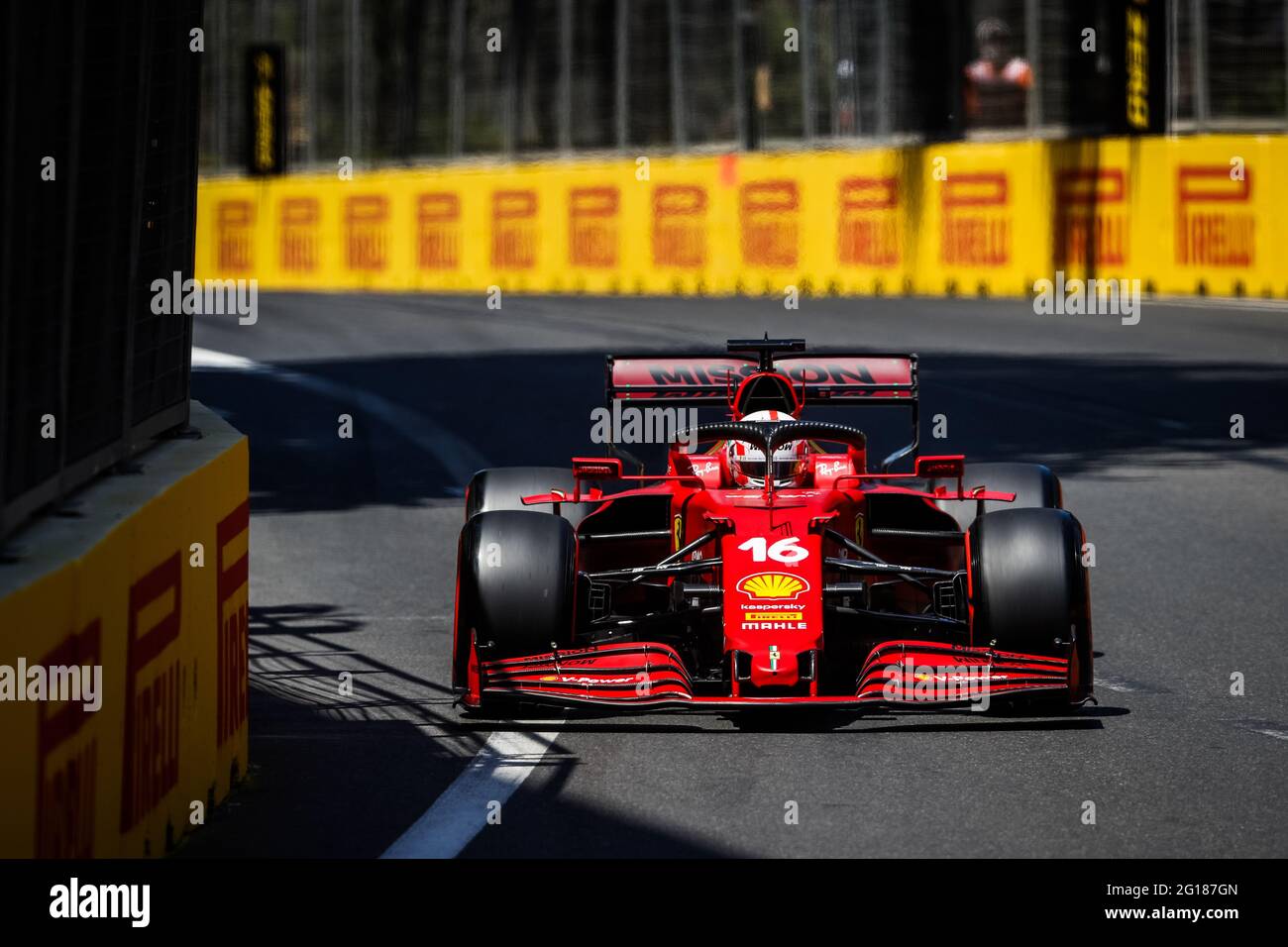 16 LECLERC Charles (mco), Scuderia Ferrari SF21, action during the Formula 1 Azerbaijan Grand ...