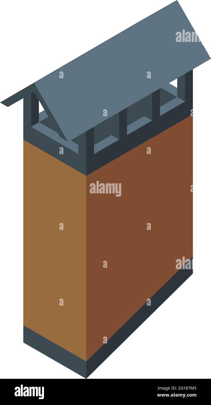 Fireplace chimney icon. Isometric of Fireplace chimney vector icon for ...