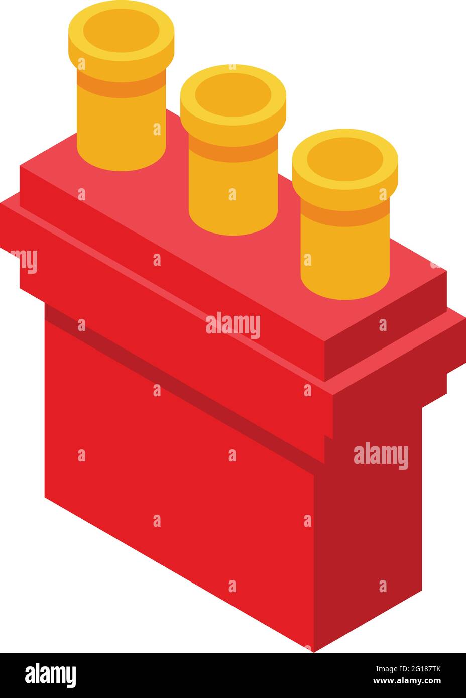 Red chimney icon. Isometric of Red chimney vector icon for web design ...