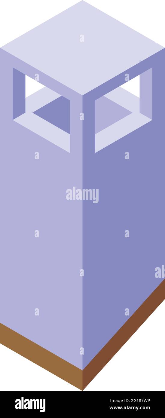 White chimney icon. Isometric of White chimney vector icon for web ...