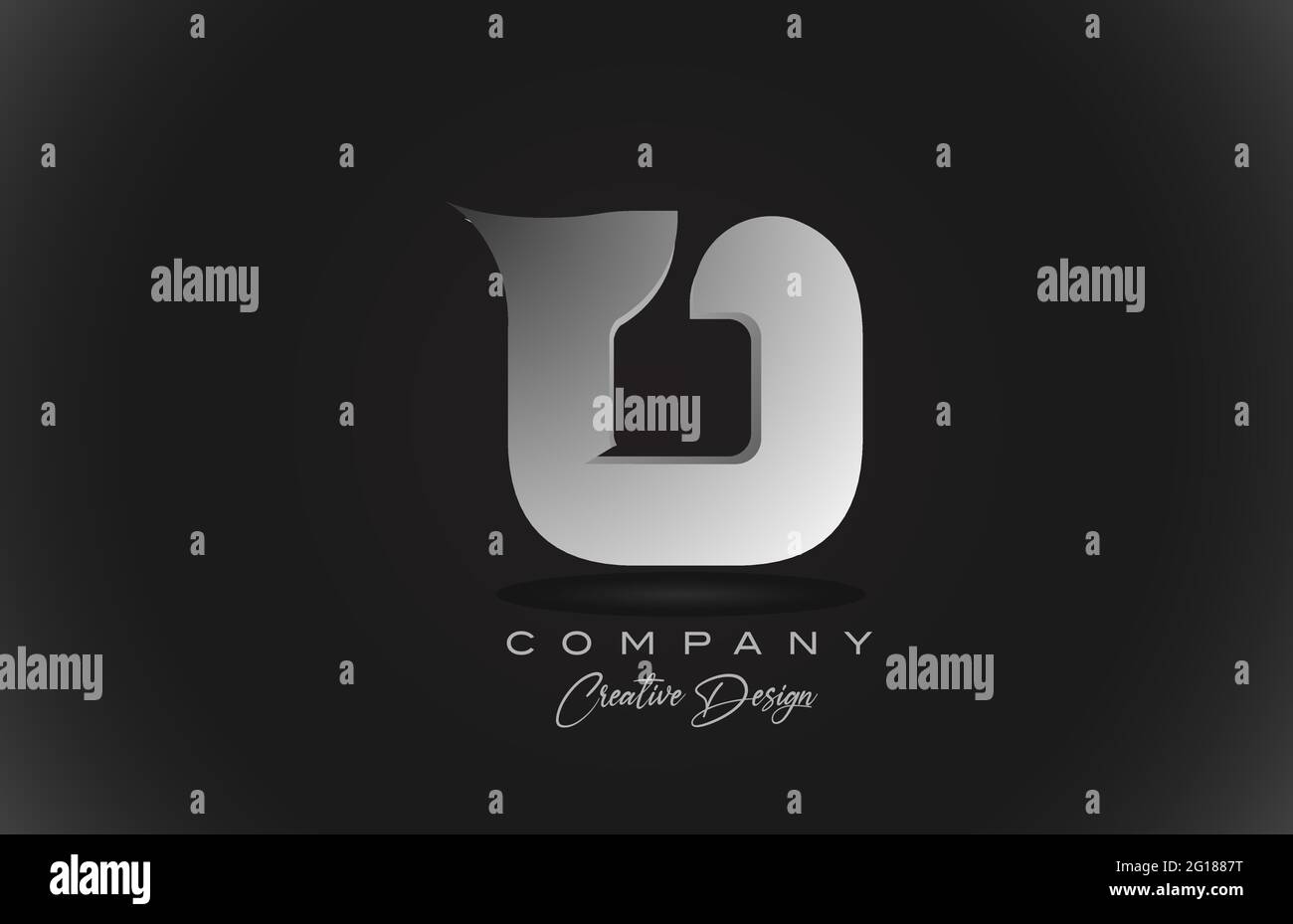 O white gradient alphabet letter logo icon with black background ...