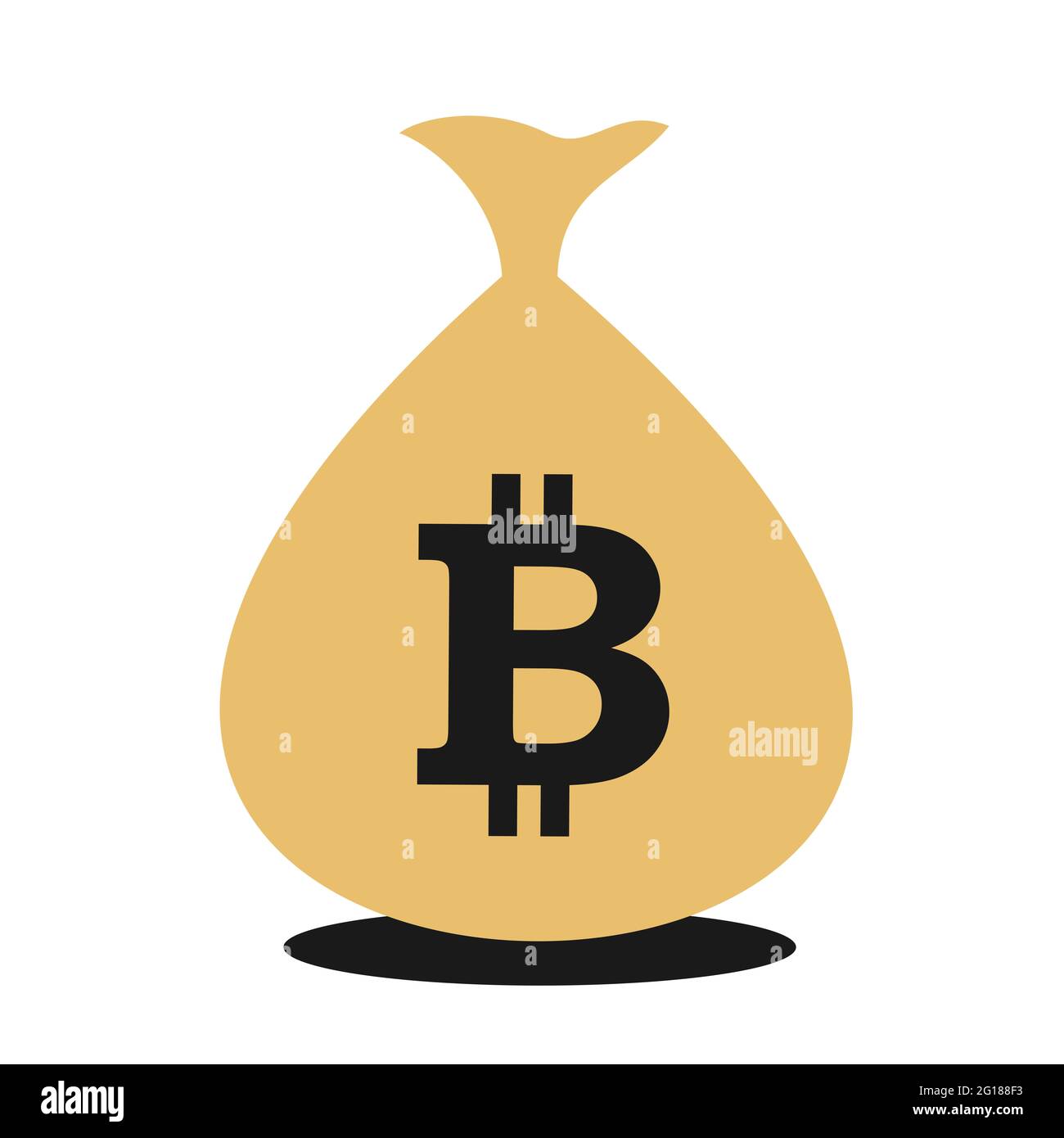 Full money bag with symbol of Bitcoin. Vector illustration isolated on ...