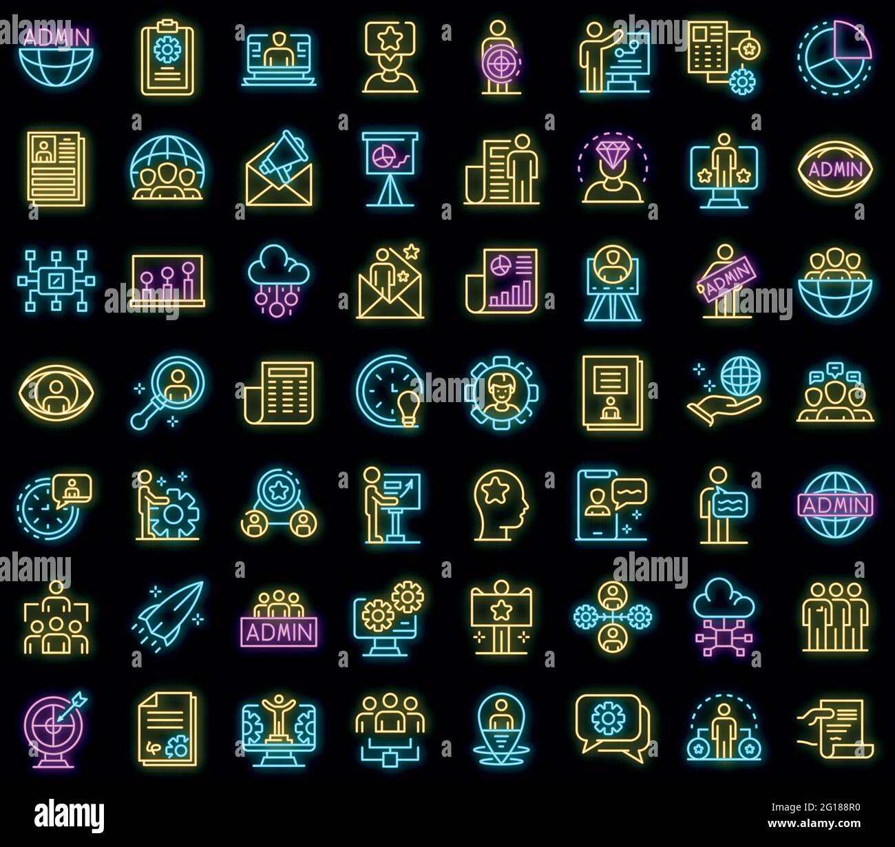 IT administrator icons set. Outline set of IT administrator vector ...