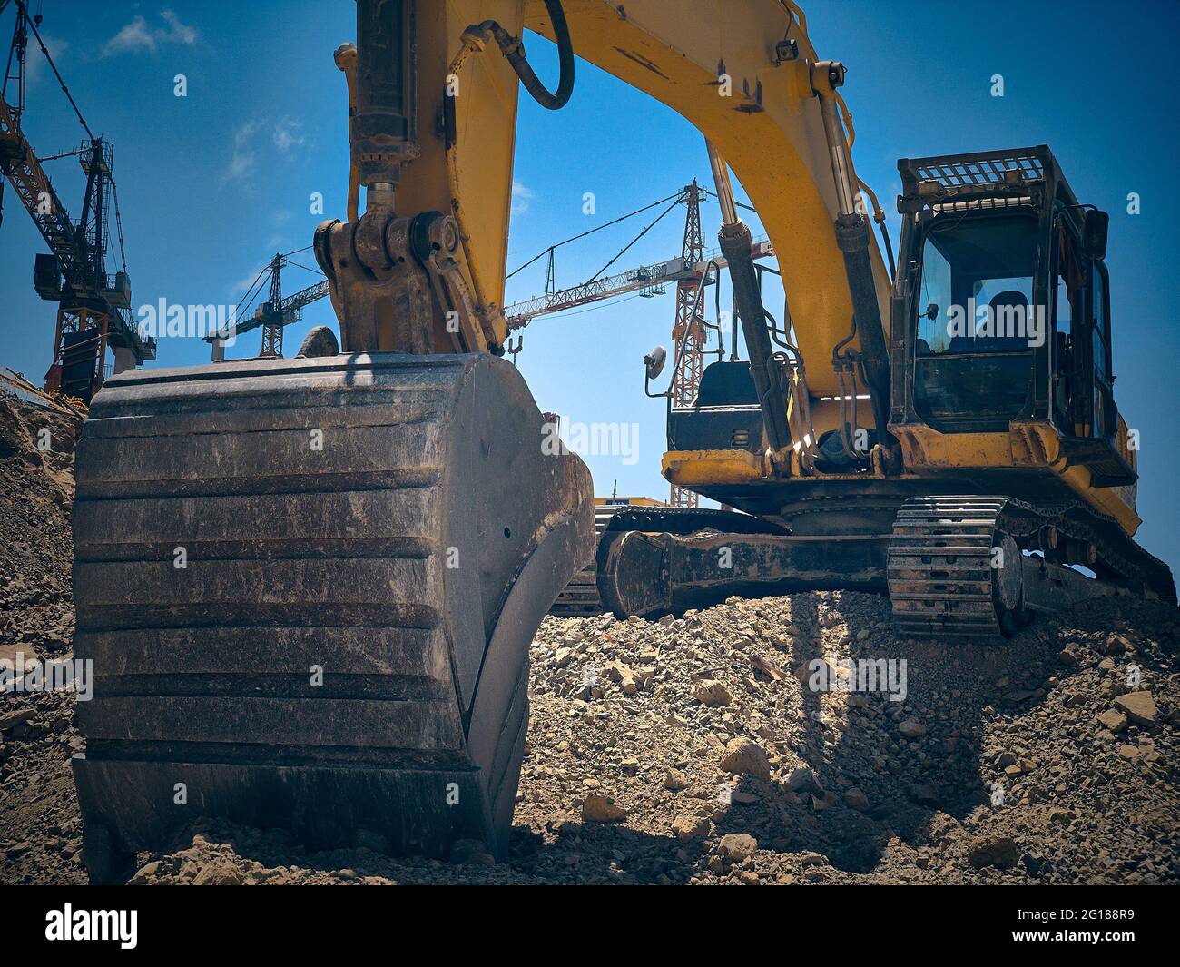 Backhoe grading hi-res stock photography and images - Alamy