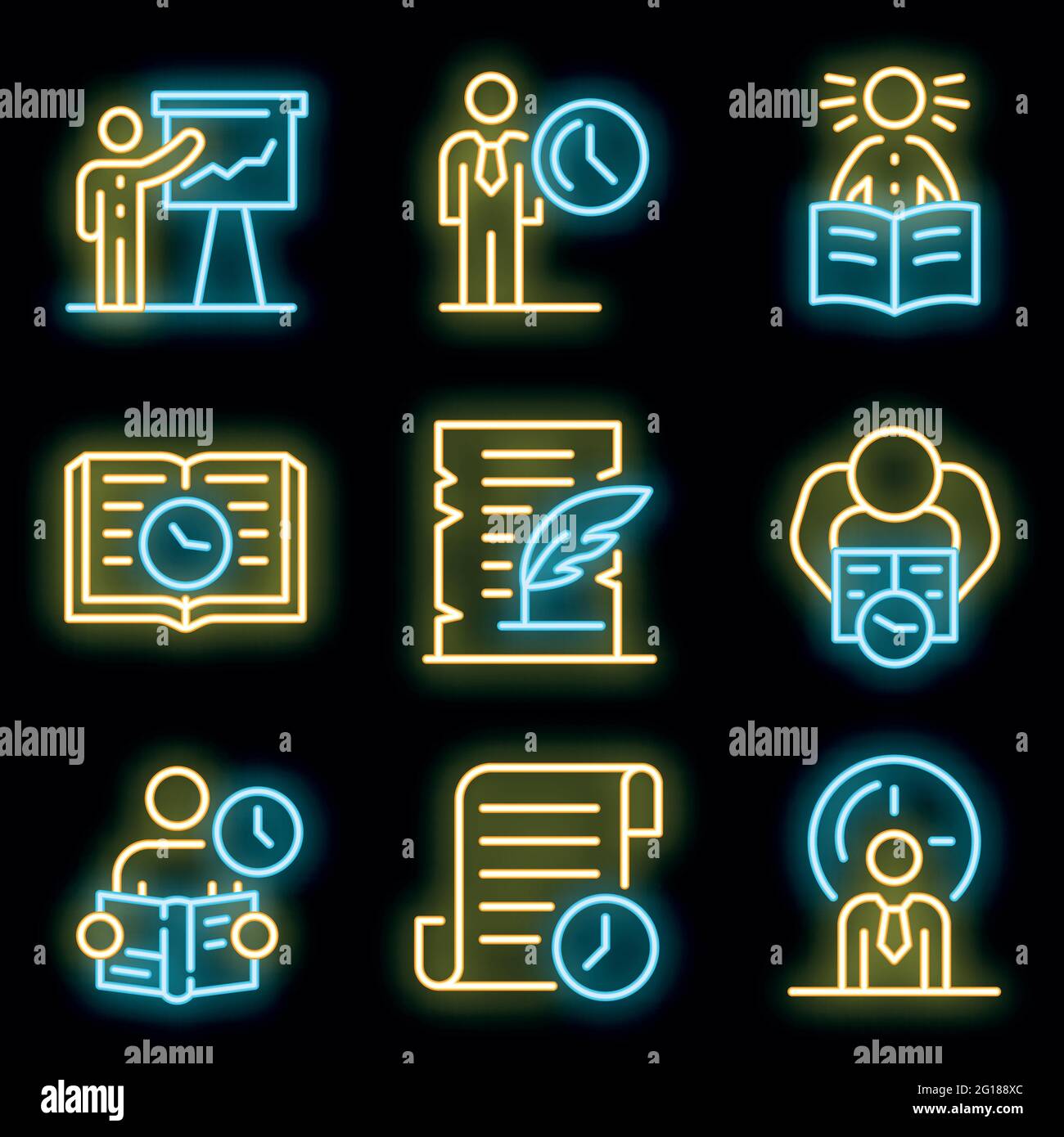 Historian icons set. Outline set of historian vector icons neon color ... Historian icons set. Outline set of historian vector icons neon color ...