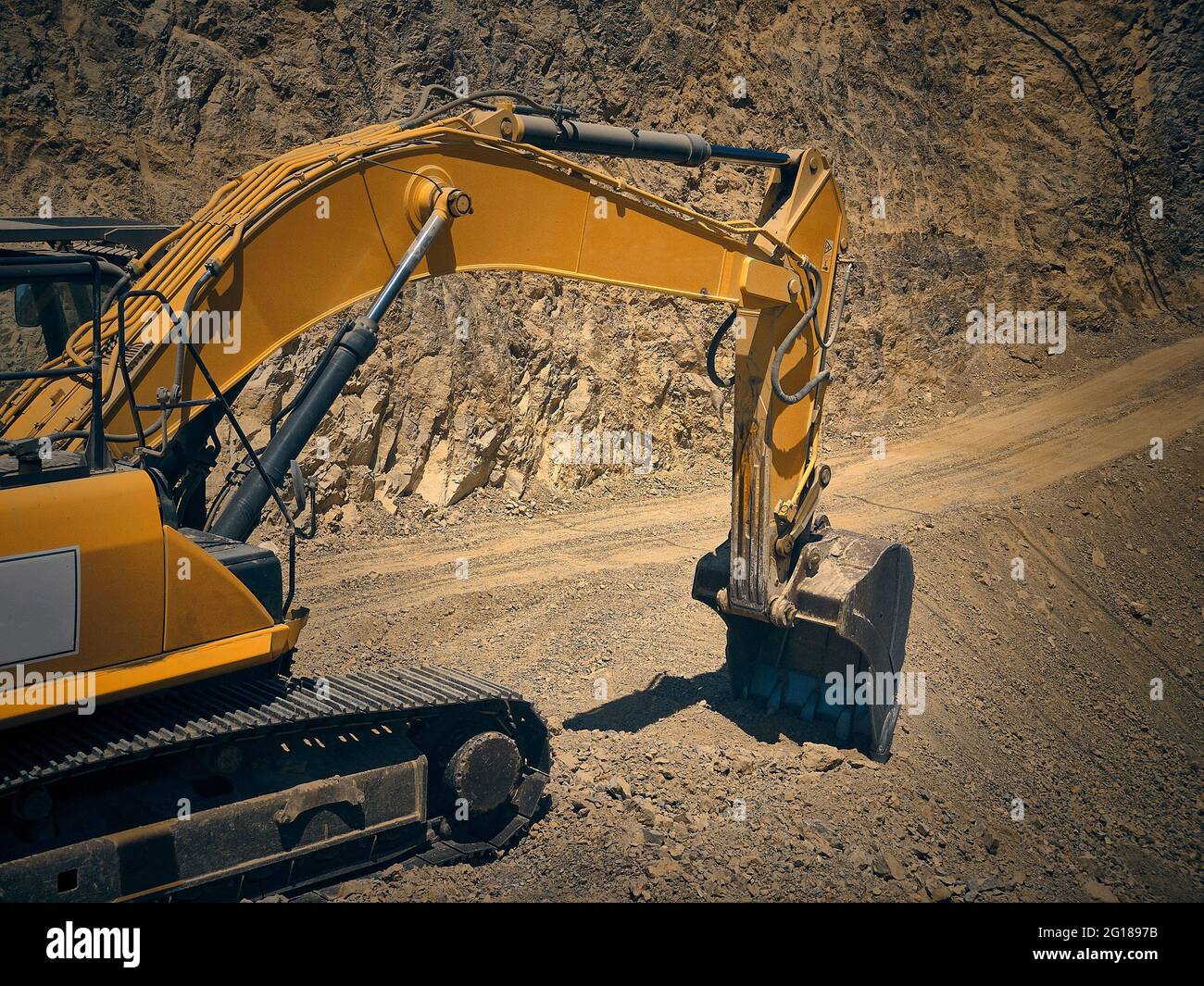 Crawler excavator on a construction site Stock Photo - Alamy