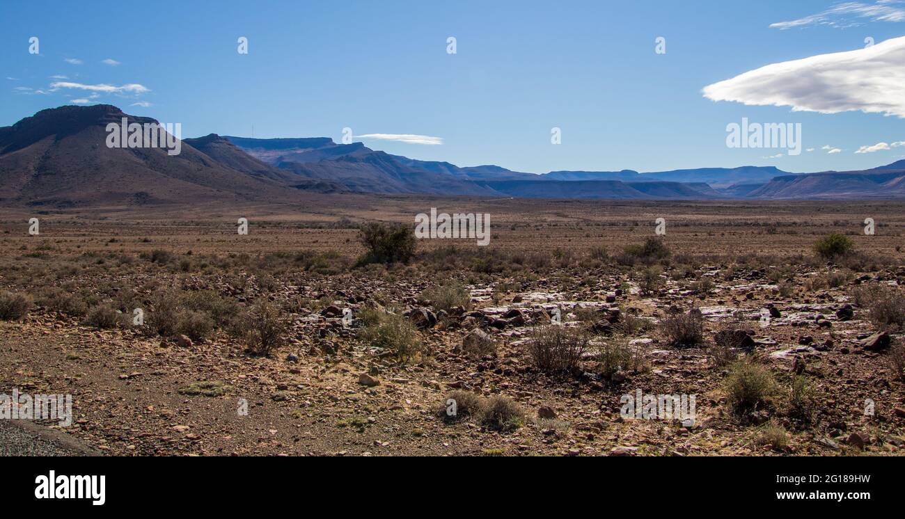 Landscape scene in the Karoo National Park in South Africa Stock Photo ...