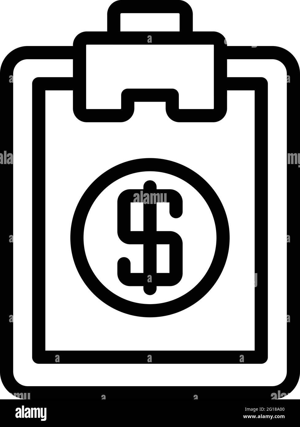 Clipboard bank reserves icon. Outline Clipboard bank reserves vector ...