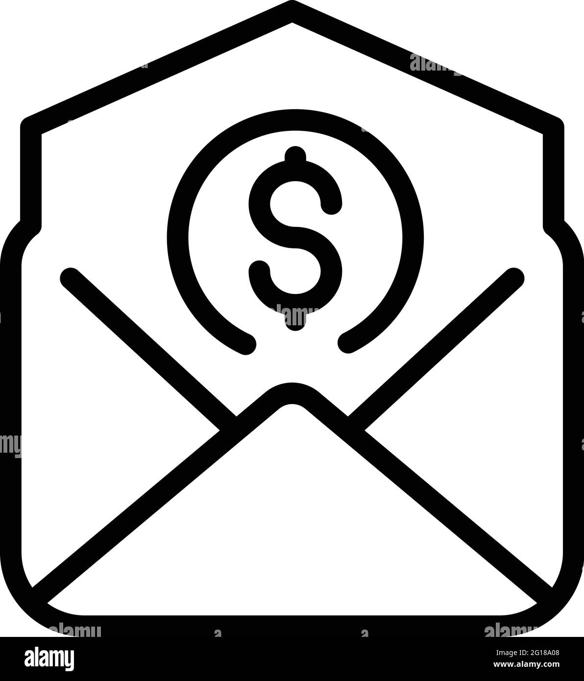 Money mail icon. Outline Money mail vector icon for web design isolated ...