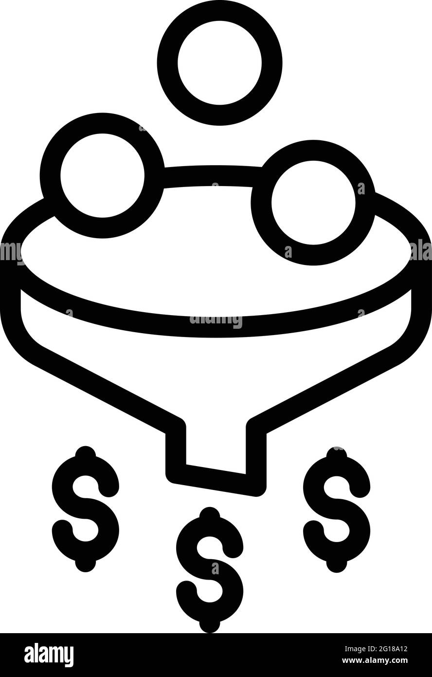 Money funnel icon. Outline Money funnel vector icon for web design ...