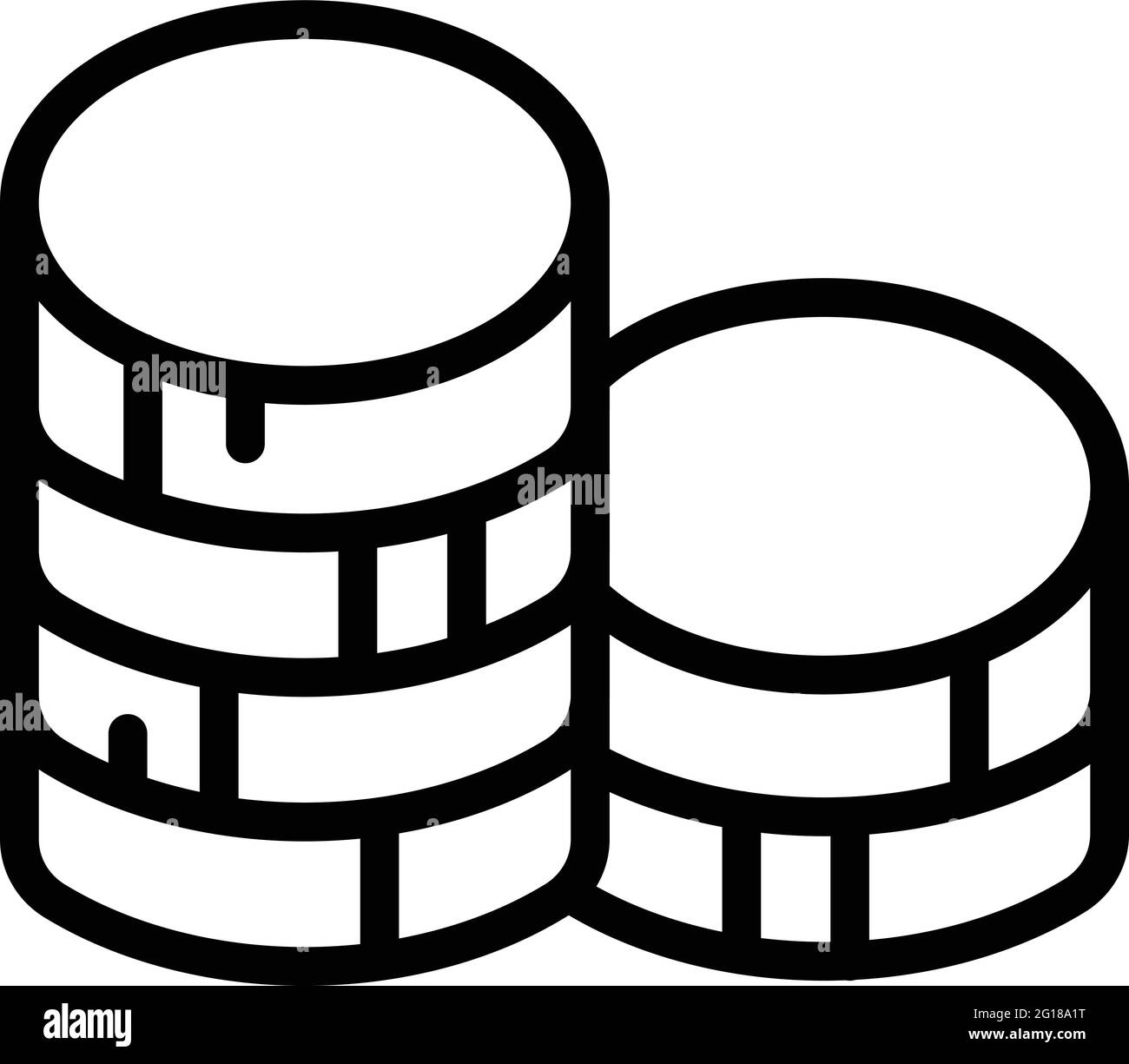 Coins stack icon. Outline Coins stack vector icon for web design ...