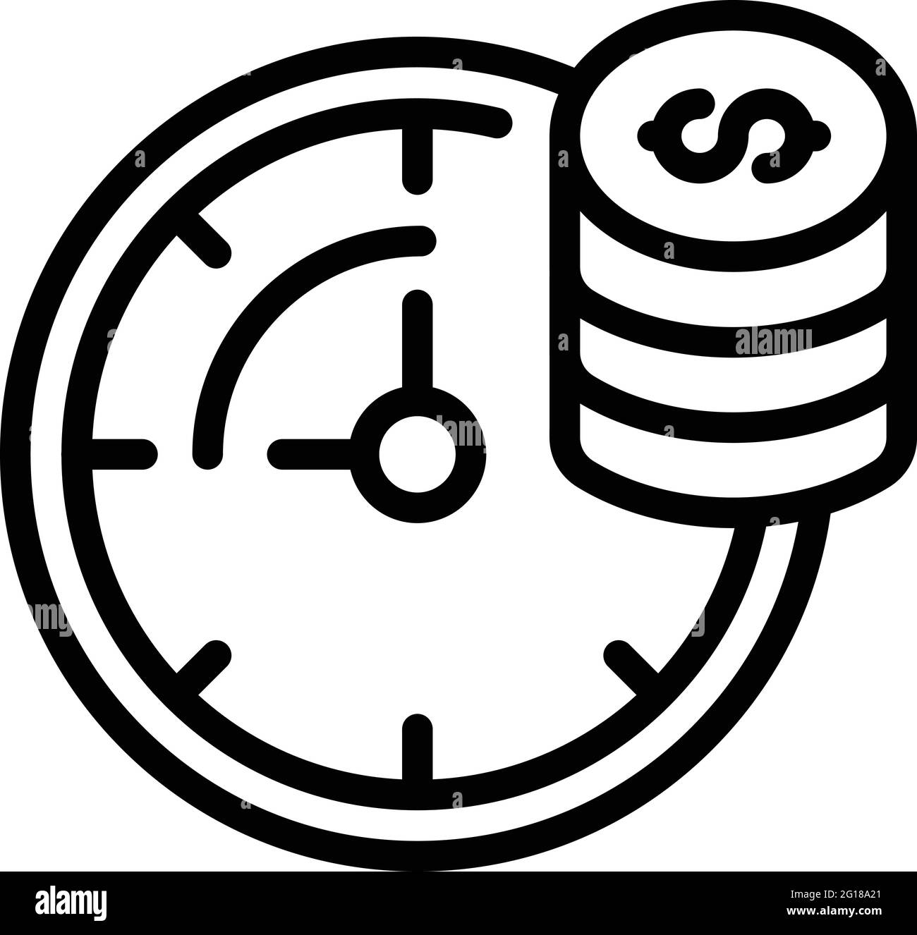 Time is money icon. Outline Time is money vector icon for web design ...