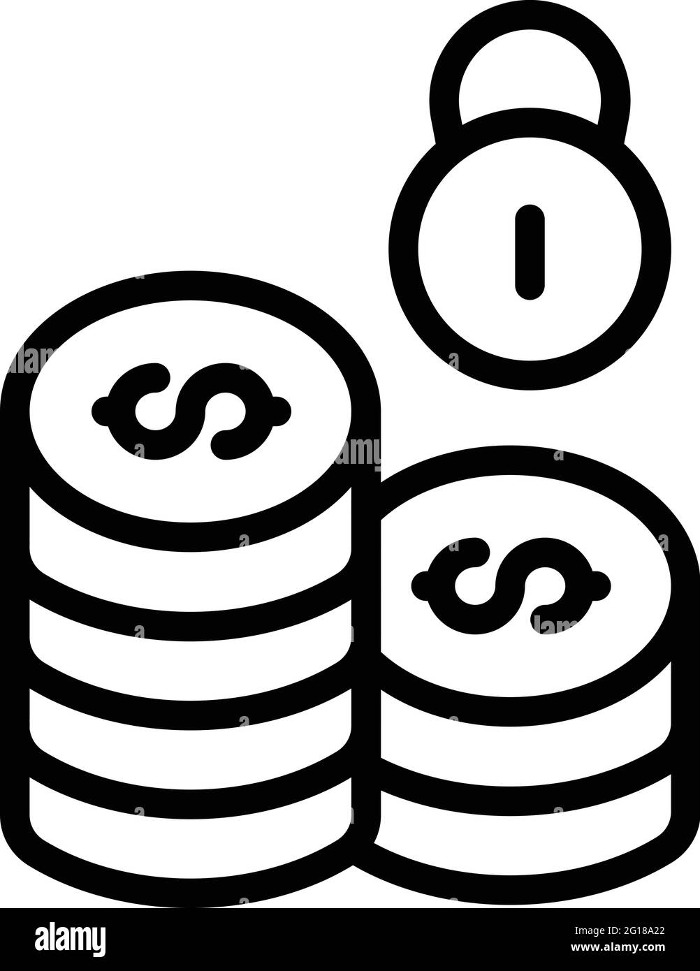 Dollar coin stack icon. Outline Dollar coin stack vector icon for web ...