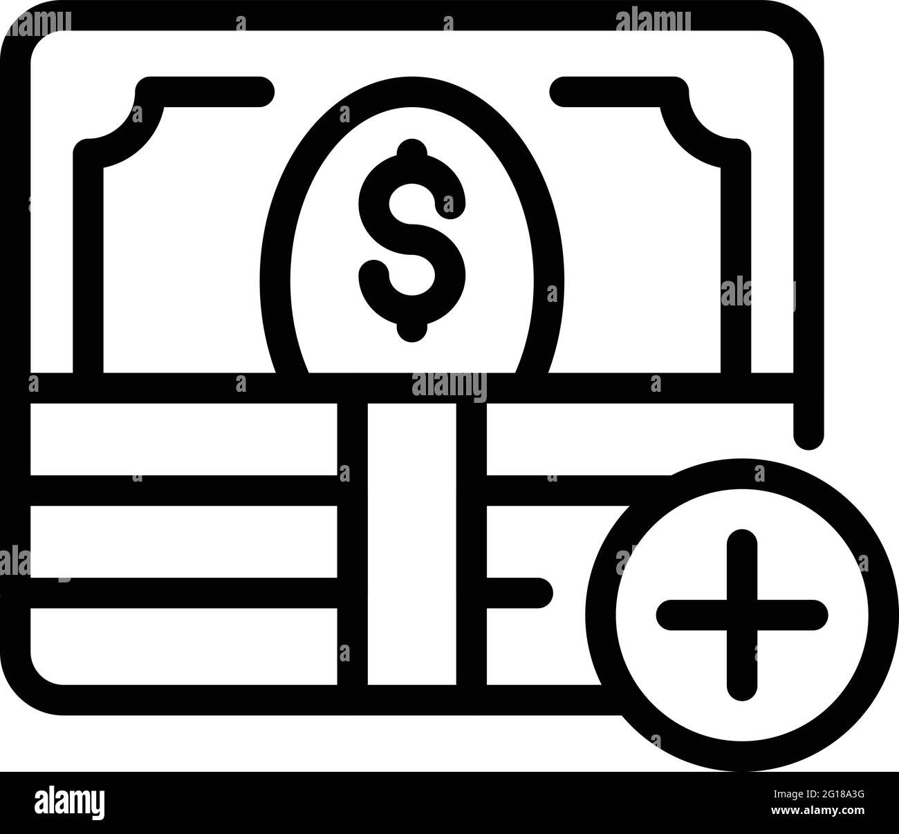 Cash pack icon. Outline Cash pack vector icon for web design isolated ...