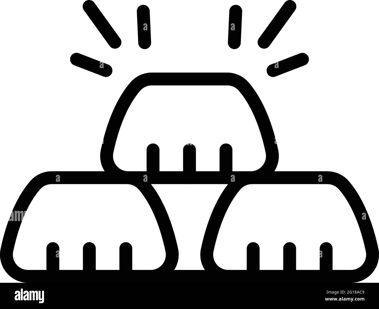 New gold bank reserves icon. Outline New gold bank reserves vector icon ...